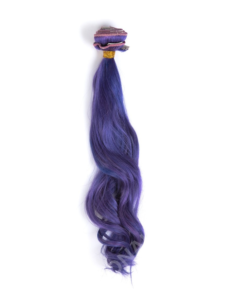 Purple Color Indian Hair Clip In Hair Extensions CD005 - CLIP IN ...