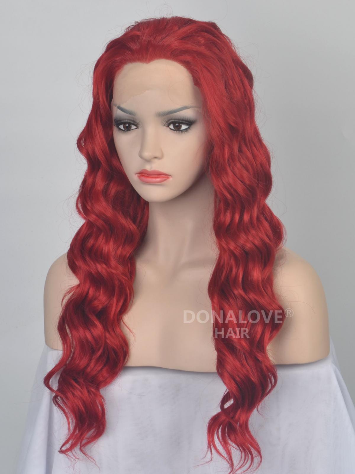 Red Waist-length Wavy Synthetic Lace Front Wig-SNY032 - SYNTHETIC WIGS ...