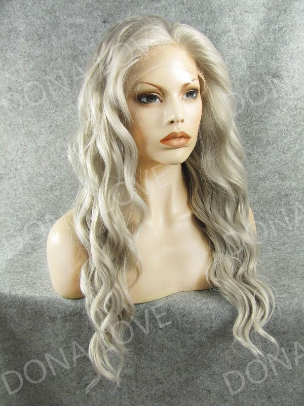 Gray Waist length Wavy Synthetic Lace Front Wig-SNY053 - SYNTHETIC WIGS ...