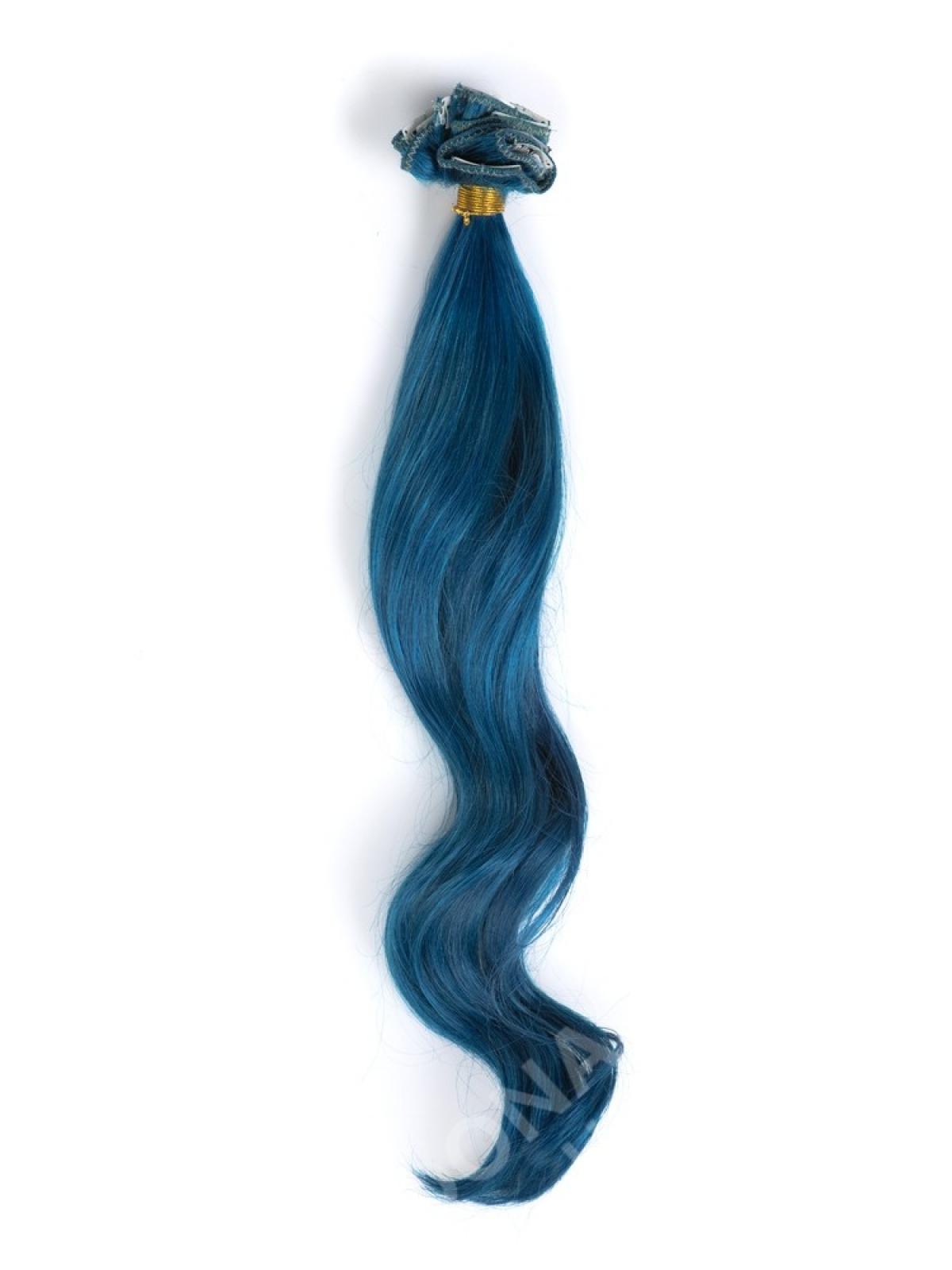 Blue-Shade Indian Remy hair Clip In Hair Extensions CD009 - Hair ...