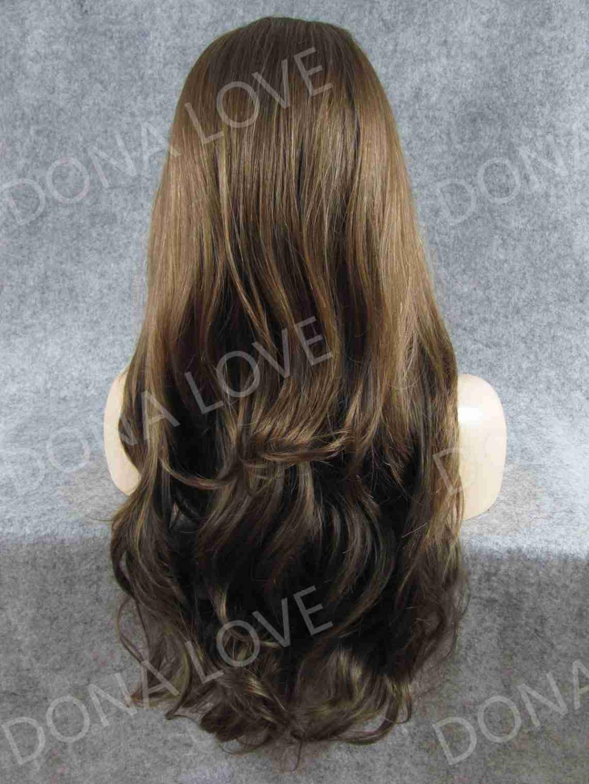 Brown color Waist-length Wavy Synthetic Lace Wig-SNY052 - SYNTHETIC ...