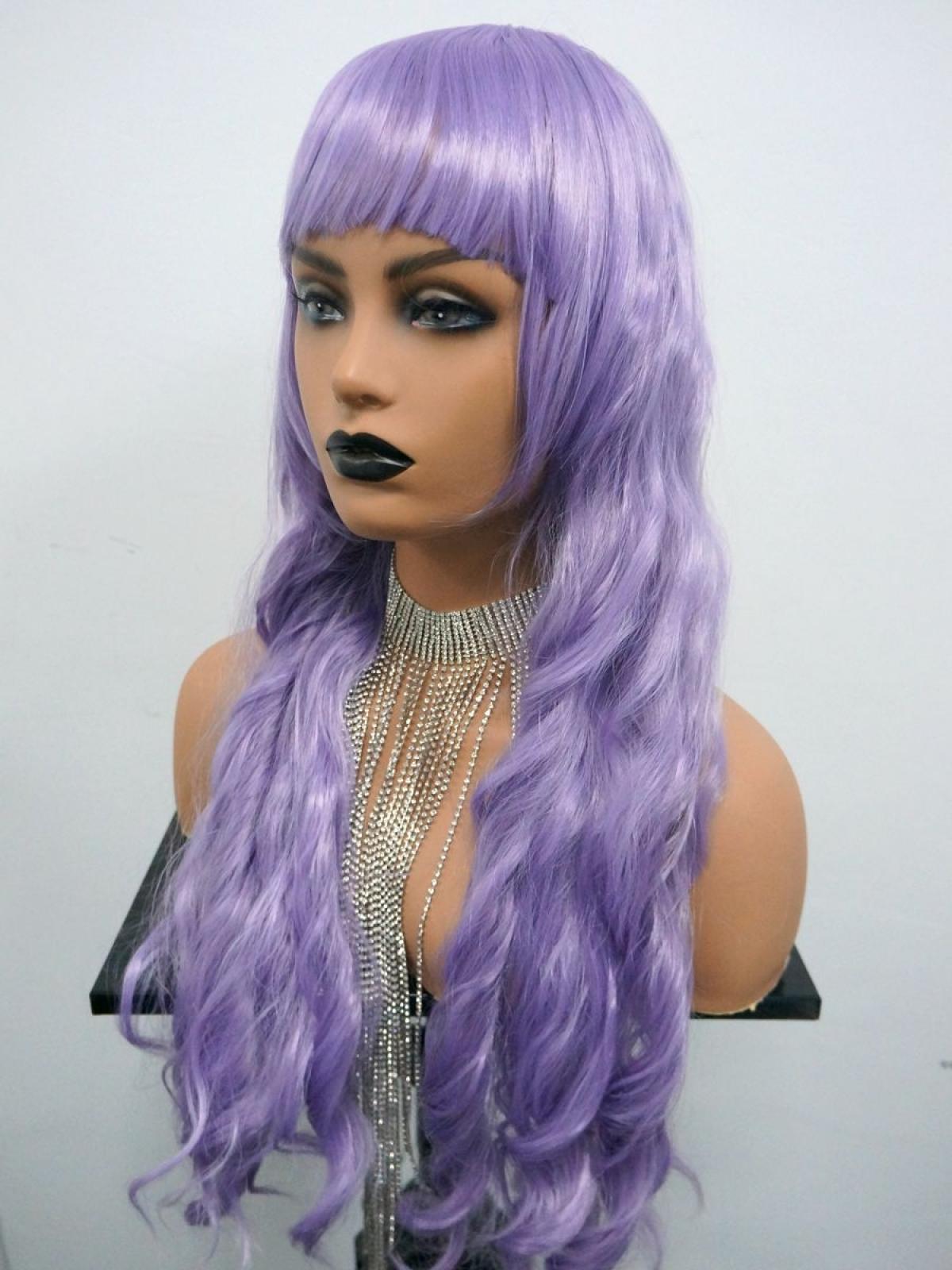 Lilac Long Wavy Synthetic Wefted Cap Wig WW014 - SYNTHETIC WIGS ...