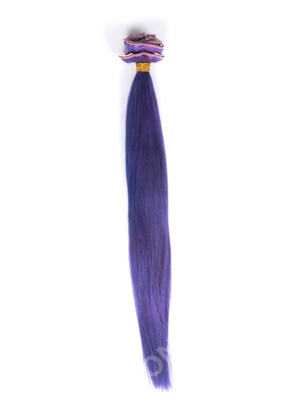 Purple Color Indian Hair Clip In Hair Extensions CD005 - Hair ...