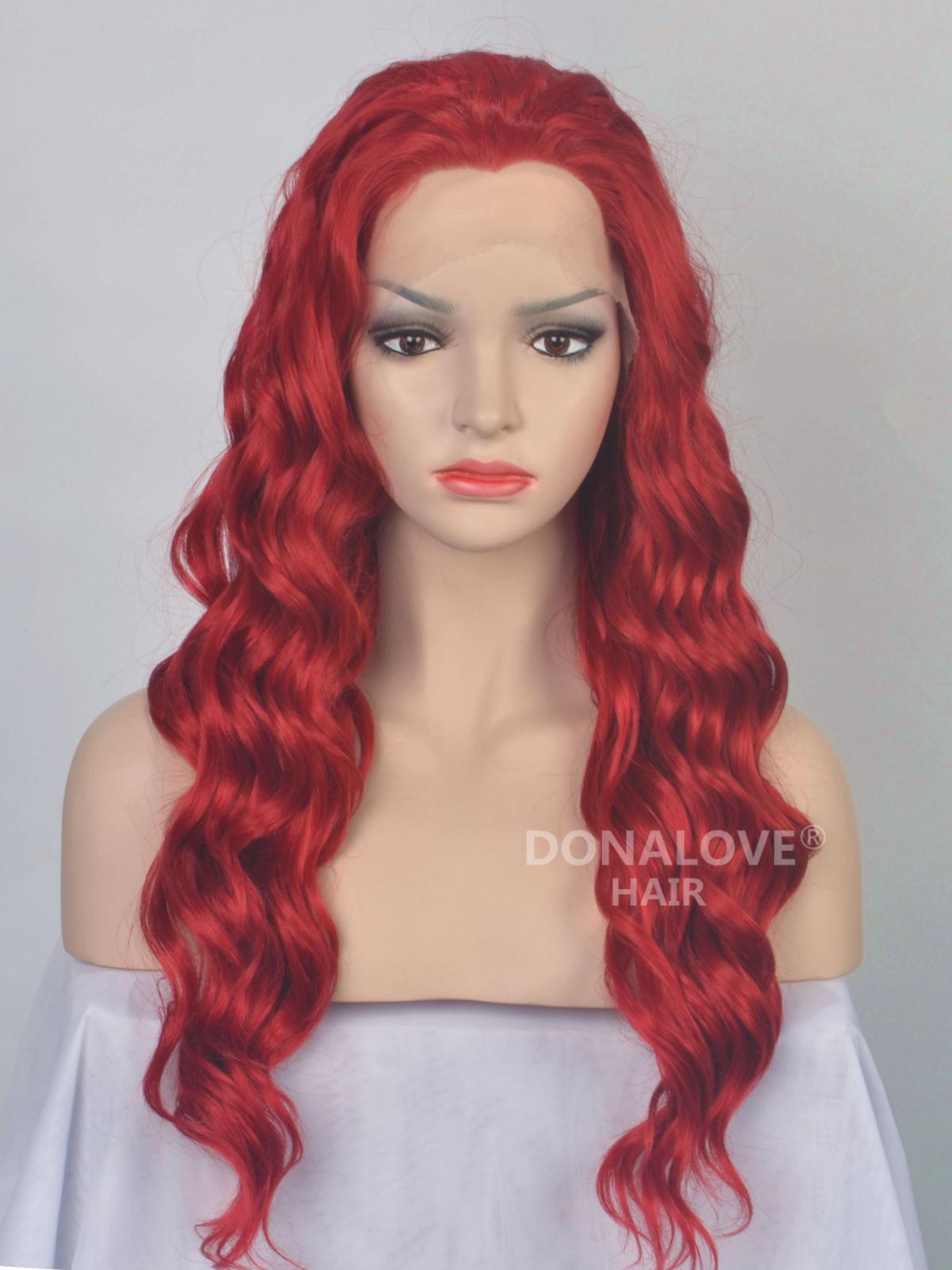 Red Waist-length Wavy Synthetic Lace Front Wig-SNY032 - SYNTHETIC WIGS ...