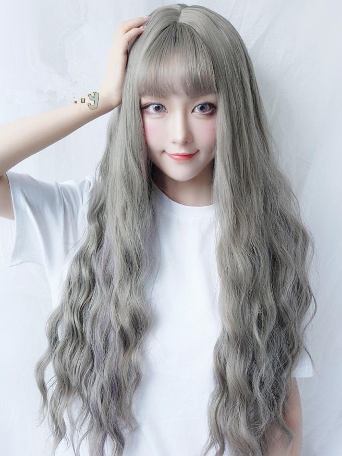 New Grayish Wavy Synthetic Wefted Cap Wig LG003 - SYNTHETIC WIGS - DonaLoveHair